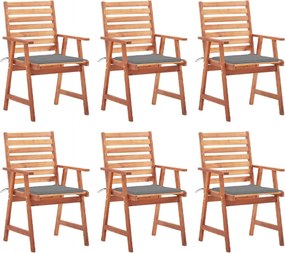 vidaXL Zahradní jídelní židle 6 ks s poduškami masivní akáciové dřevo [3078350] Barva: Béžová