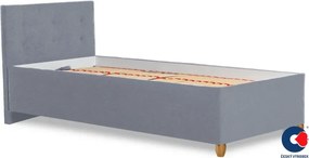 Postel ALMA s lamelovým roštem 2, 200x90, šedá (č.43/nohy buk)