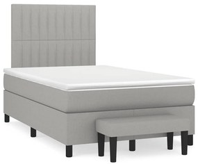 Box spring postel s matrací světle šedá 120x190 cm textil 3270369