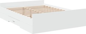 Rám postele se zásuvkami bílý 135 x 190 cm kompozitní dřevo 3280314