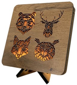 Li-Go "Lesní zvěř" lampa 19x19cm provedení povrchu: bříza