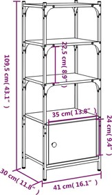 vidaXL Knihovna se 3 policemi 41 x 30 x 109,5 cm kompozit [839001] Barva: hnědý dub