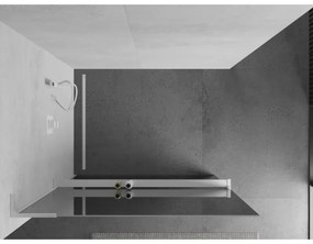 Mexen Kioto+ L, sprchová zástěna Walk-In s poličkou a věšákem 90 x 200 cm, 8mm sklo vzor zrcadlo, bílý profil, 800-090-123-20-50