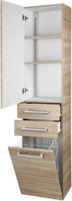 Aqualine Aqualine, VEGA Skříňka vysoká s košem 40x184x31cm, dub platin, VG980