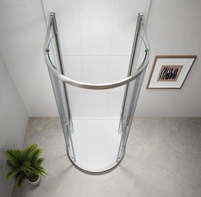 Polysan Polysan, EASY polokruhová sprchová zástěna 900x900mm, čiré sklo, EL4615