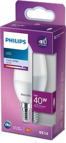 Philips Classic LED žárovka E14, 5 W, 470 lm, 4000 K, tvar svíčky
