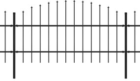 vidaXL Marketos Zahradní plot s kopím nahoře ocelový 1248 x 100 cm černý