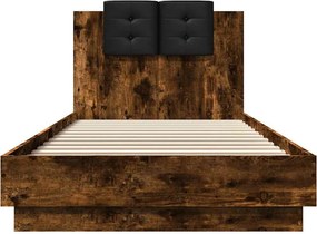 Rám postele s čelem kouřový dub 90 x 200 cm kompozitní dřevo 3209944