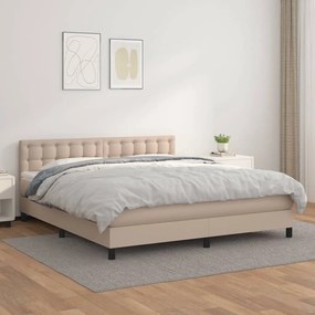 Box spring postel s matrací cappuccino 160x200 cm umělá kůže