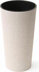 Květináč lamela květináč lilia eco jumper - proužek, průměr 30cm, výška 57cm, bílý