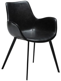 OnaDnes -20% ​​​​​Dan-Form Vintage černá koženková jídelní židle DAN-FORM Hype s područkami