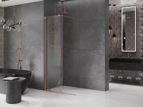 Mexen Velar, posuvné dveře do otvoru typ Walk-In 75 cm, 8mm čiré sklo, měděná matná, 871-075-000-03-65