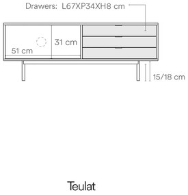 Černý TV stolek v dekoru dubu 140x52 cm Sierra - Teulat