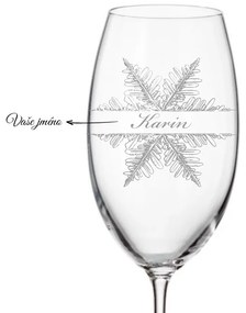 Dekorant Vánoční sklenička na bíle víno VLOČKA 1KS