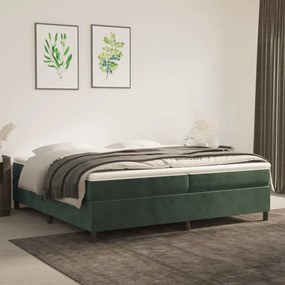 Box spring postel s matrací tmavě zelená 200x200 cm samet 3144702
