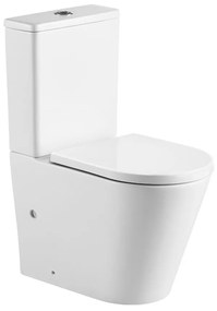 Mereo WC kombi 395 x 840 x 620 mm Smart Flush Rimless spodní/zadní odpad vč. sedátka bílá VSD91T2