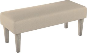 Dlouhá lavička 100x40cm barva béžová látka pletený vzor