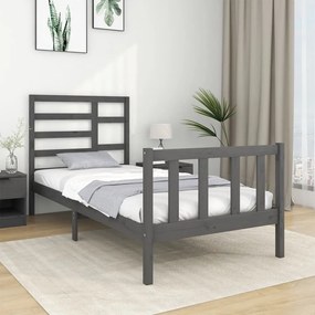 Rám postele šedý masivní dřevo 75 x 190 cm Small Single,  3105887 HangarStore.cz