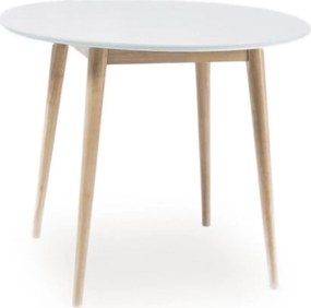 Casarredo - Komfort nábytek Kulatý jídelní stůl LARSON 90, dub bělený/bílá