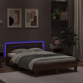 vidaXL Rám postele s čelem a LED osvětlením 120 x 190 cm [3207580] Barva: dub sonoma