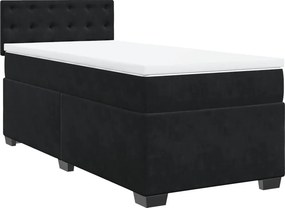 Box spring postel s matrací černá 90x200 cm samet 3288512