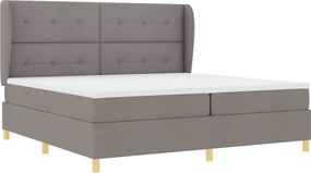 Postel s boxspringem s čelo Taupe 200 x 200 cm textil 3340778