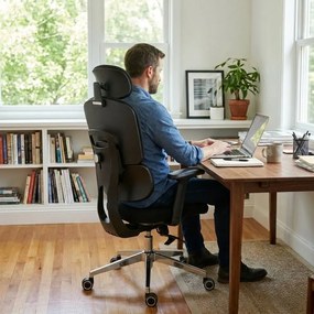 Kancelářská ergonomická židle Neoseat ROBIN — černá, nosnost 150 kg