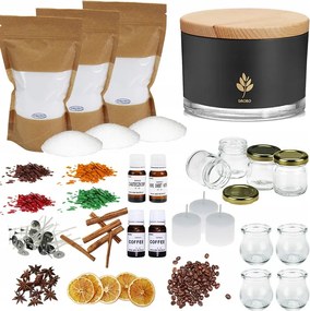 Velký XXL set na výrobu svíček s elegantním černým matným sklem