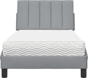 Postel s matrací Hanko světle šedá 90 x 200 cm textil 3310503