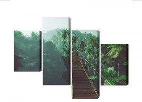 Vícedílný obraz Lanový Most V Džungli 3D Nedostatek Nedostatek Plátno Canvas 120x75