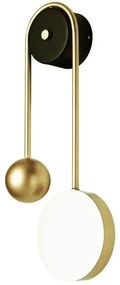Toolight Toolight, LED nástěnné svítidlo 50cm 5W 4000K 500lm APP1474-CW, zlatá lesklá-černá matná, OSW-03604