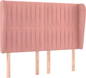 Čelo postele typu ušák růžové 147x23x118/128 cm samet 3118247