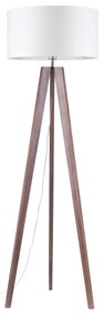 BRITOP Stojací lampa LOTTA, 1xE27, v. 160 cm Barva stínidla: Bílá látka, Barva podstavy: Bukové dřevo