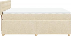 Box spring postel s matrací krémová 160x200 cm textil 3289050