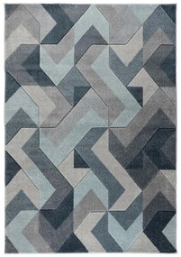 Flair Rugs koberce Kusový koberec Hand Carved Aurora Denim Blue ROZMĚR: 200x290