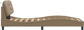 Rám postele bez matrace Hvar cappuccino 90x190 cm umělá kůže 3207971