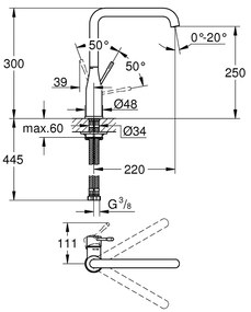 Grohe Essence - Páková dřezová baterie, DN 15, Hard Graphite 30269A00