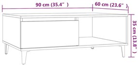 vidaXL Marketos Konferenční stolek dub sonoma 90 x 60 x 35 cm kompozitní dřevo