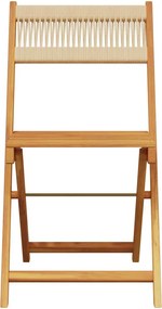 3dílný bistro set béžový polypropylen a masivní dřevo 3281843