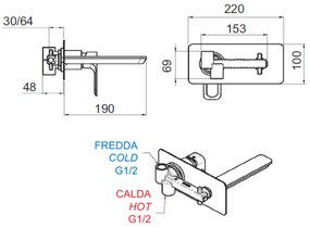 Sapho, SPY podomítková umyvadlová baterie, chrom, PY08
