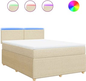 Box spring postel s matrací krémová 140x200 cm textil 3289777