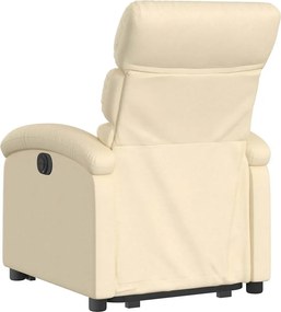 Zvedací polohovací křeslo krémové textil 3203987