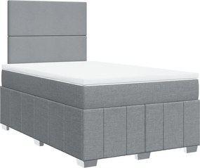 Box spring postel s matrací světle šedá 120x190 cm textil 3291600