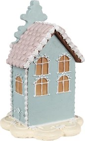 Modrá vánoční perníková chaloupka Gingerbread House - 13*13*20 cm