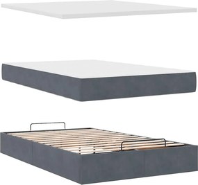 Osmanský rám postele s matrací tmavě šedá 120x200cm samet 3312543