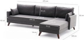 Hanah Home Designová pohovka BELLA antracit pravá 275 cm 825BLC2576