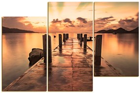 Obraz na plátně - Krásný západ slunce nad jezerem 1164FD (120x80 cm)