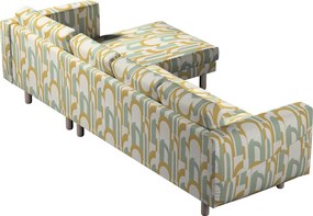 Potah na pohovku IKEA Norsborg 4-místná se šezlongem barva zelená látka pletený vzor, vzorované