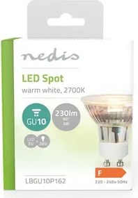 Nedis LED žárovka GU10 / Spot / 3 W / 230 lm / 2700 K / Teplá bílá / R