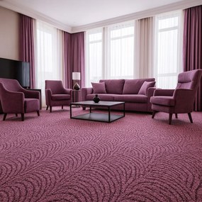 ITC, Metrážový koberec Spring 6480, na míru, šíře 4m,5m, fialová, filc, ložnice